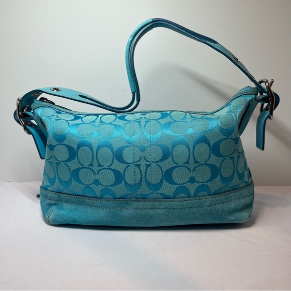 Coach | Bags | Coach Blue Signature Shoulder Bag | Poshmark